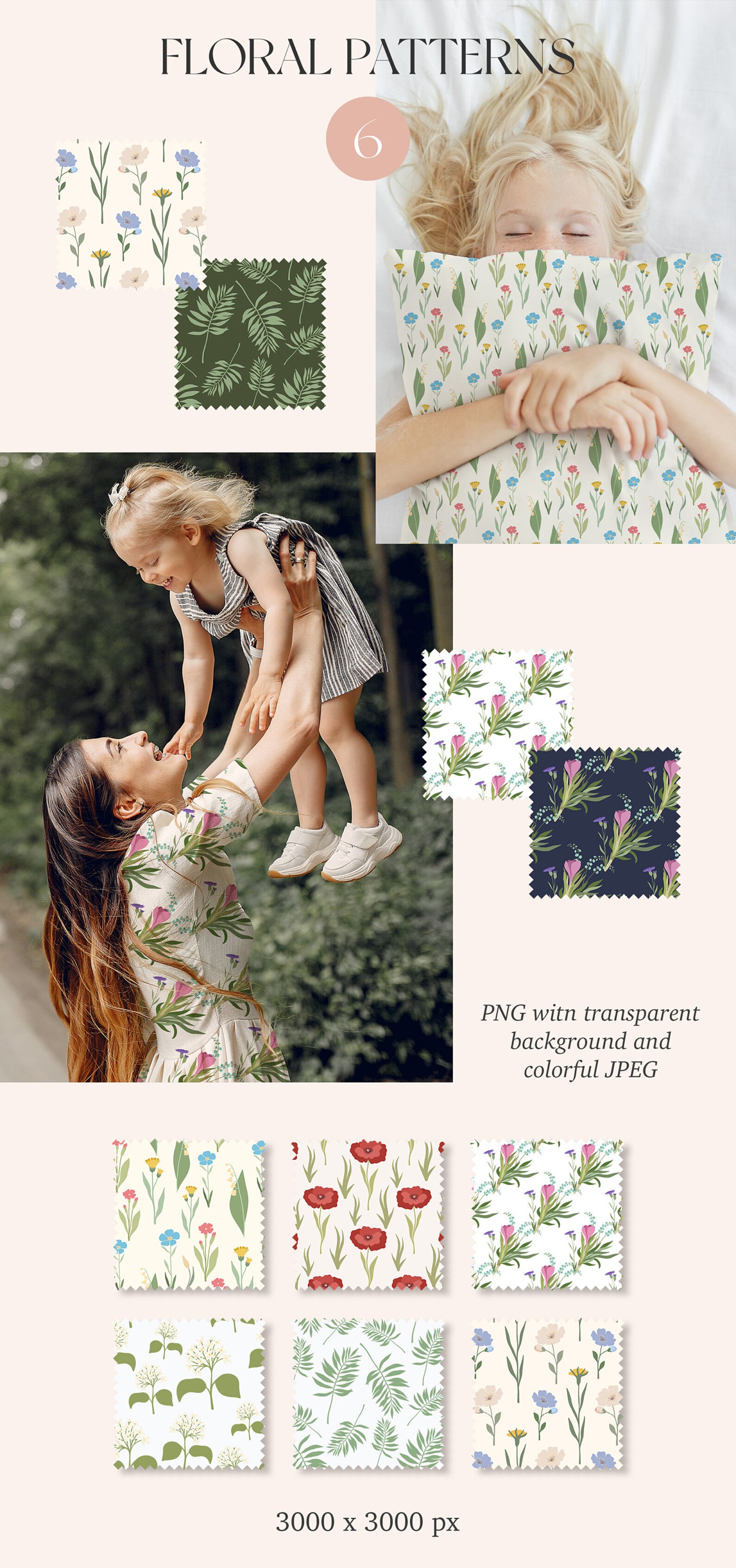 Floral Spring Clipart Collection With Wild Flowers Digital Download ...