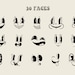 Retro Character Design SVG Clipart, 60s Smiley Face SVG/PNG Collection ...