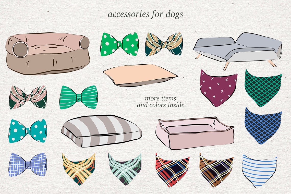 Dog Clip Art Digital Download Accessories for Dogs Create - Etsy
