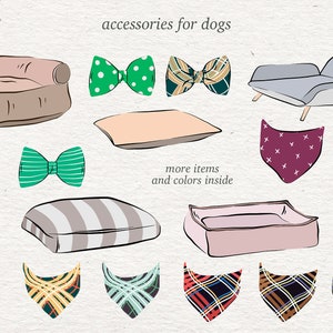 Dog Clip Art Digital Download, Accessories for Dogs, Create Your Own ...