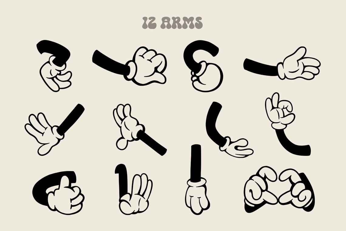 Retro Character Design SVG Clipart, 60s Smiley Face SVG/PNG Collection ...