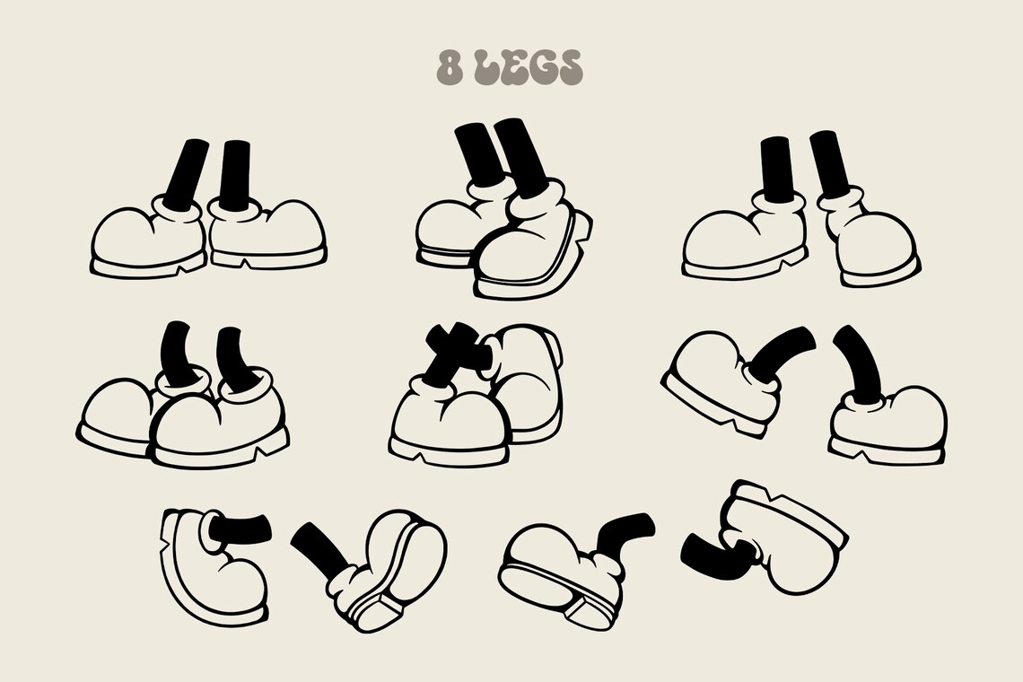 Retro Character Design SVG Clipart, 60s Smiley Face SVG/PNG Collection ...