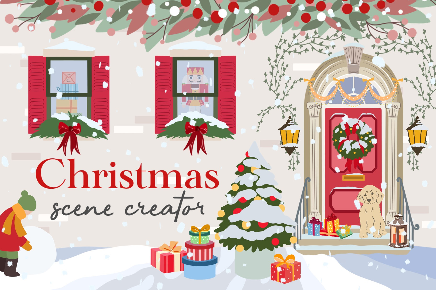 Christmas Holiday Clipart Scene Creator PNG Digital Download - Etsy