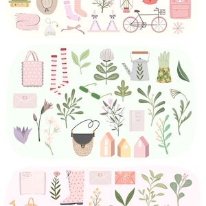 Spring Clipart Digital Download - Graphics and Spring Digital Paper ...