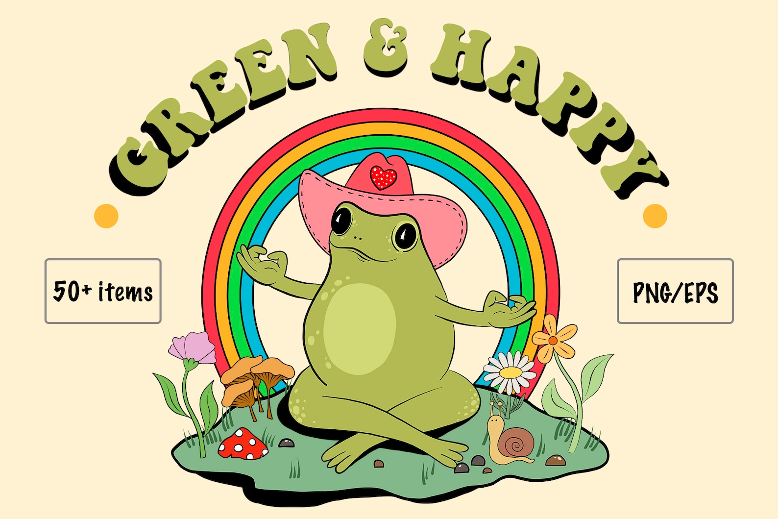 Retro SVG Bundle Cartoon Characters, Cottage Core PNG Clipart Digital ...