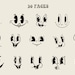 Retro Character Design SVG Clipart, 60s Smiley Face SVG/PNG Collection ...