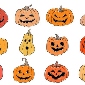 Hallloween Clipart PNG/SVG Digital Download, Pumpkin and Spooky Clipart ...