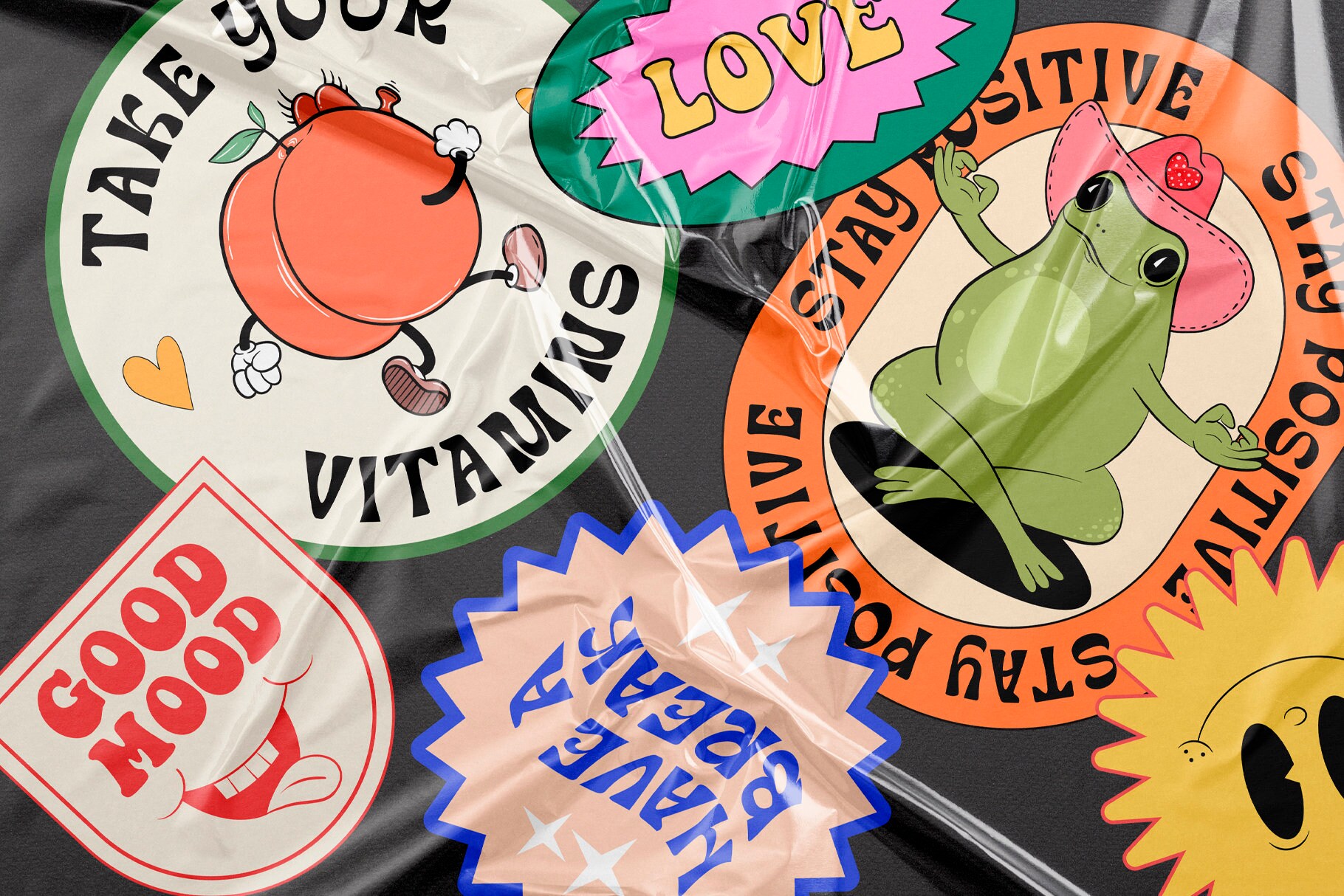 Digital Retro Stickers SVG PNG Download Commercial Use, Laptop Frog ...