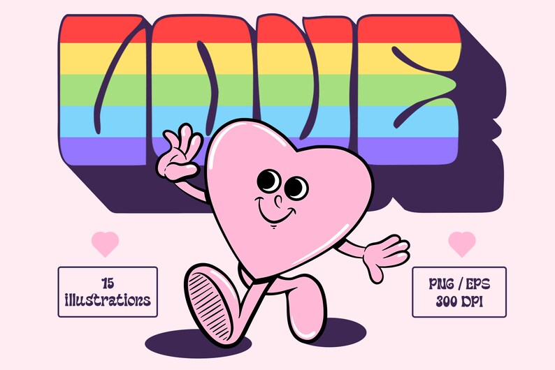 Retro SVG Bundle Cartoon Characters Cottage Core PNG Clipart - Etsy