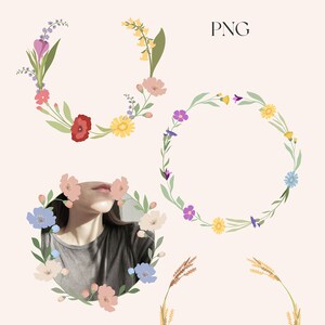 Floral Spring Clipart Collection With Wild Flowers Digital Download ...