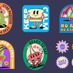 Digital Retro Stickers SVG PNG Download Commercial Use, Laptop Frog ...