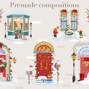 Christmas Holiday Clipart Scene Creator PNG Digital Download Commercial ...