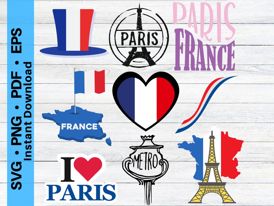 Paris Clip Art, Eiffel Tower SVG Cut File, I Love Paris SVG, Paris ...