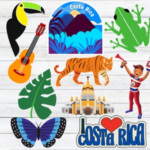 Costa Rica Clipart, Costa Rica SVG, Costa Rican Stickers Gift, Costa ...