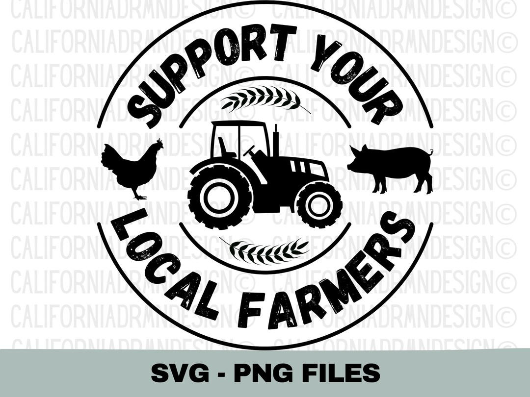 Support Your Local Farmers Svg, Farming Shirt Design Svg, Farmer's ...