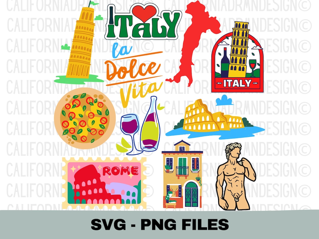 Italy Clipart, Italy SVG, Italian Lover Gift, Italy Travel Europe ...