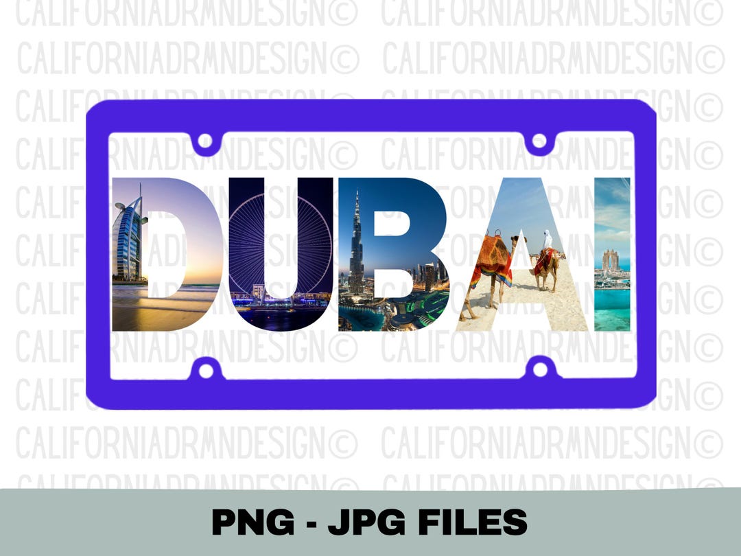 Dubai License Plate Png, Dubai Middle East UAE Travel Vacation Png ...