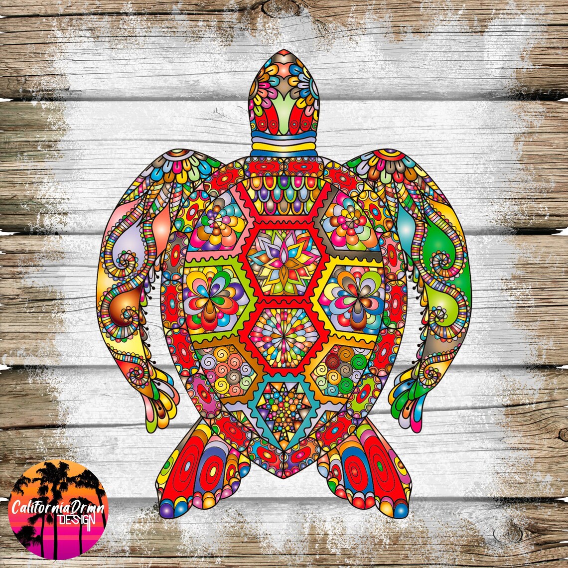 Sea Turtle PNG, Bohemian Turtle Art, Novelty Gift for Her or Him, Sea ...