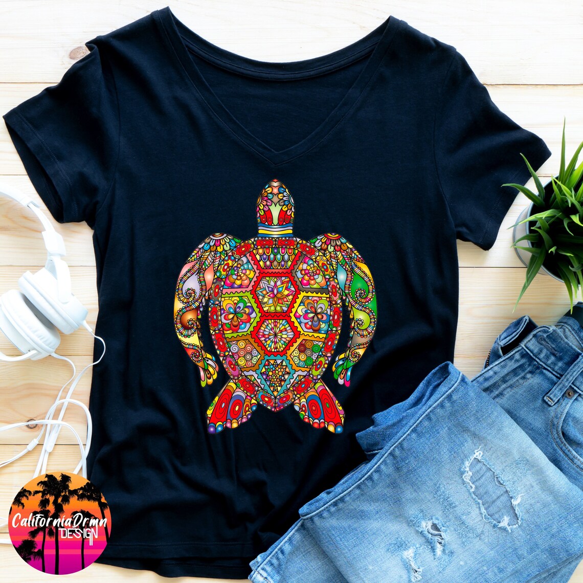 Sea Turtle PNG, Bohemian Turtle Art, Novelty Gift for Her or Him, Sea ...