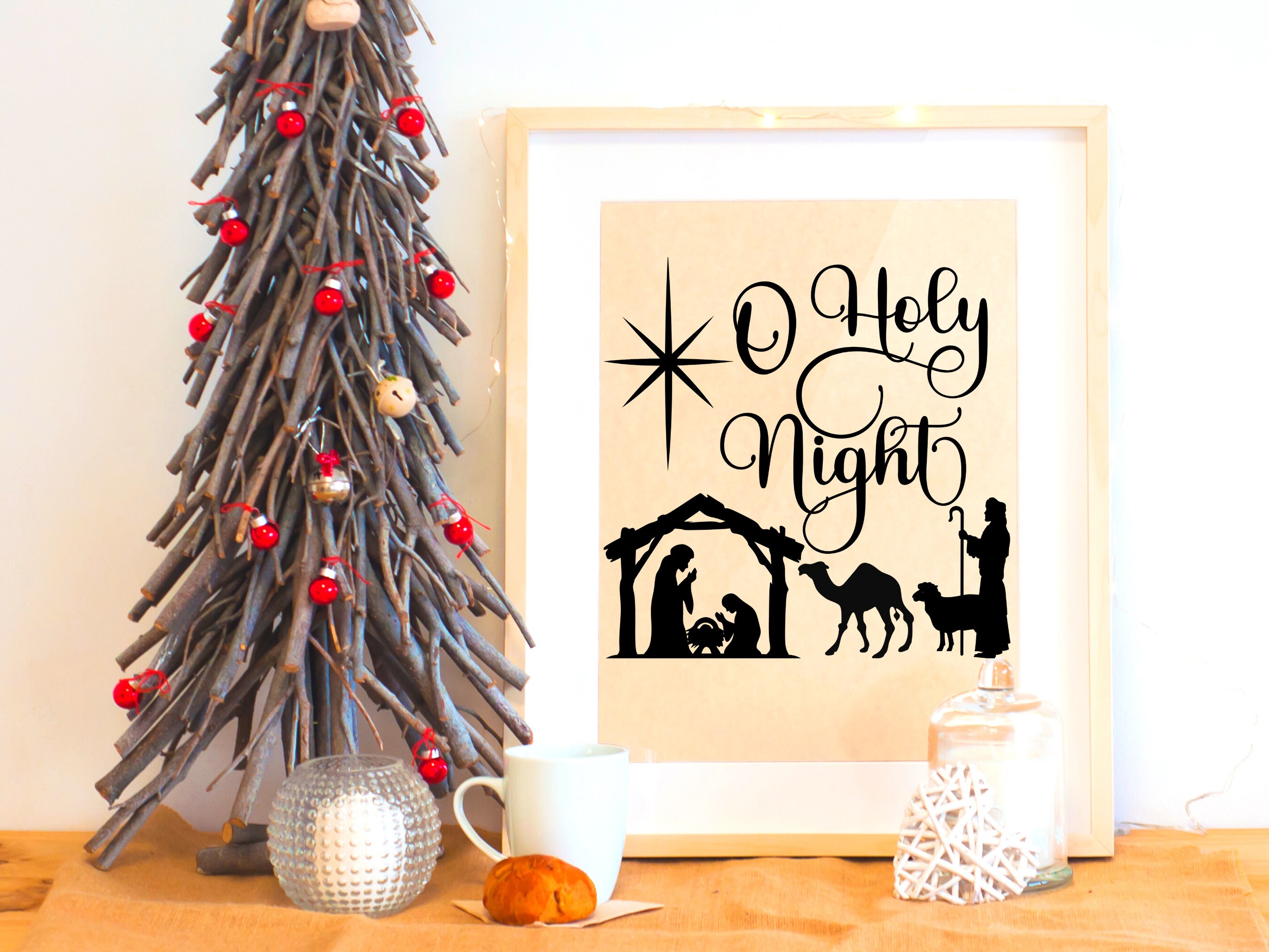 O Holy Night SVG Nativity Scene SVG Christmas Manger Svg - Etsy