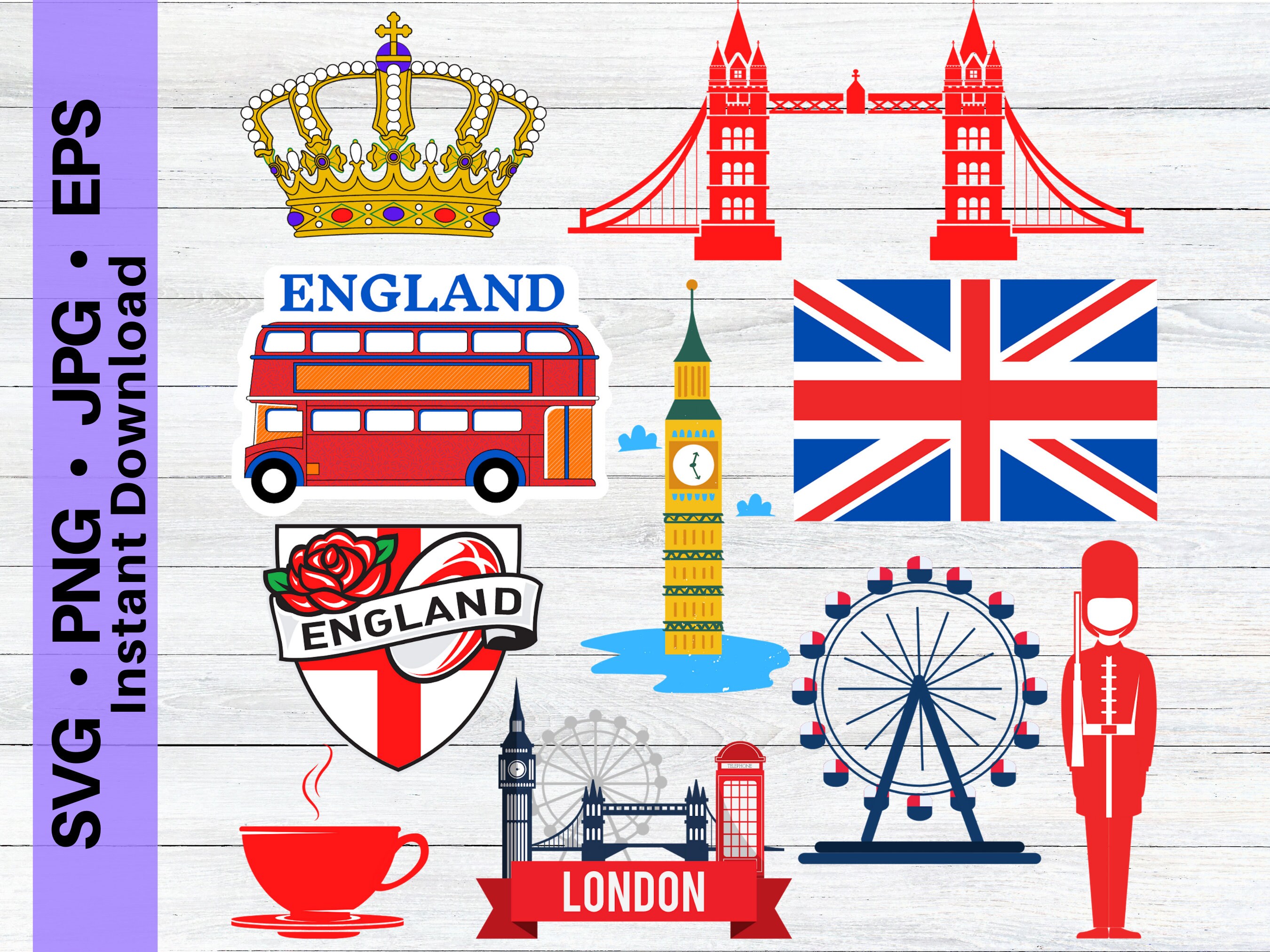England Clipart, England SVG, England English Travel Europe Vacation ...