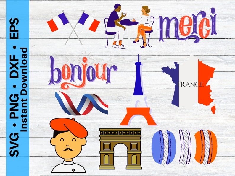 French Clipart French SVG Instant Download Svg Png Dxf - Etsy