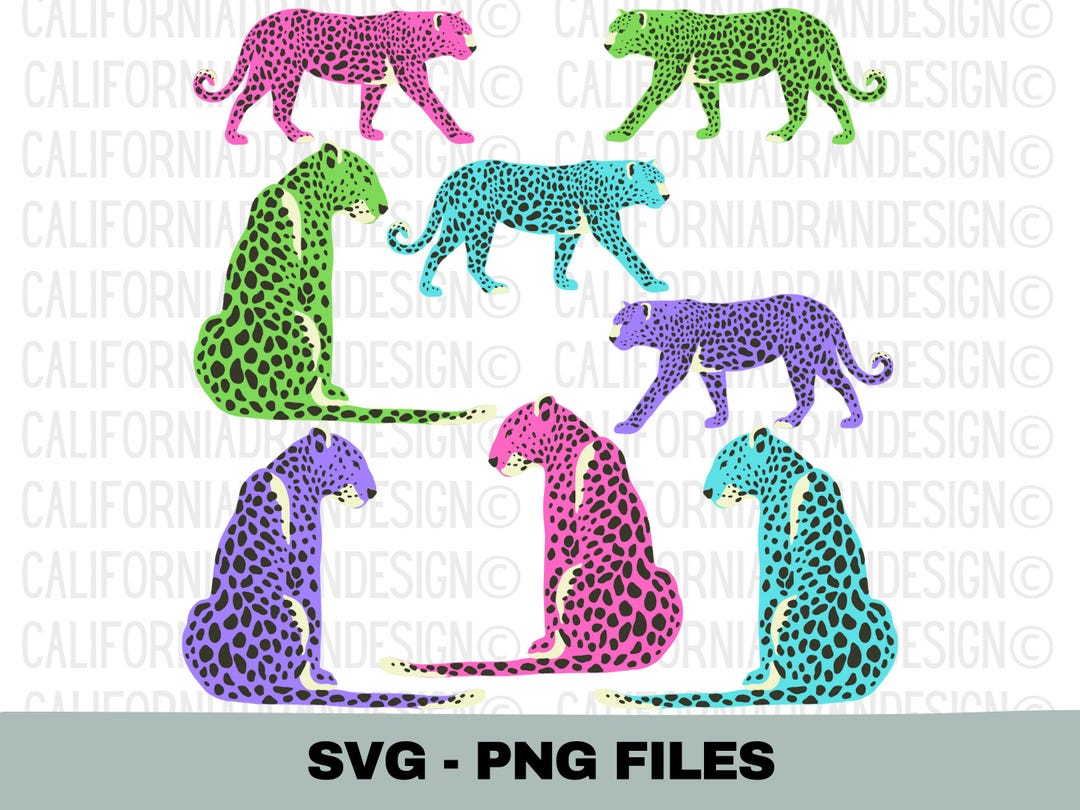 Leopard Print Bundle SVG, Cheetah Animal Pattern Print SVG, Leopard ...