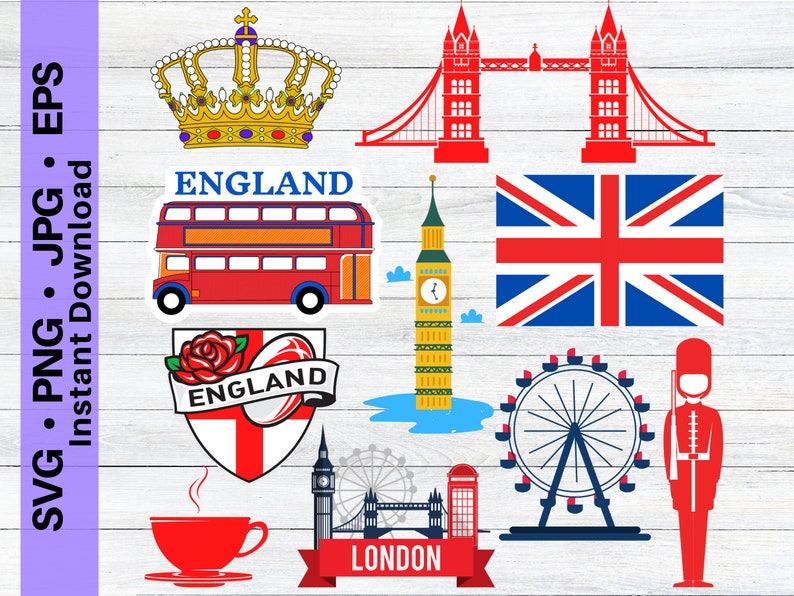 England Clipart, England SVG, England English Travel Europe Vacation ...