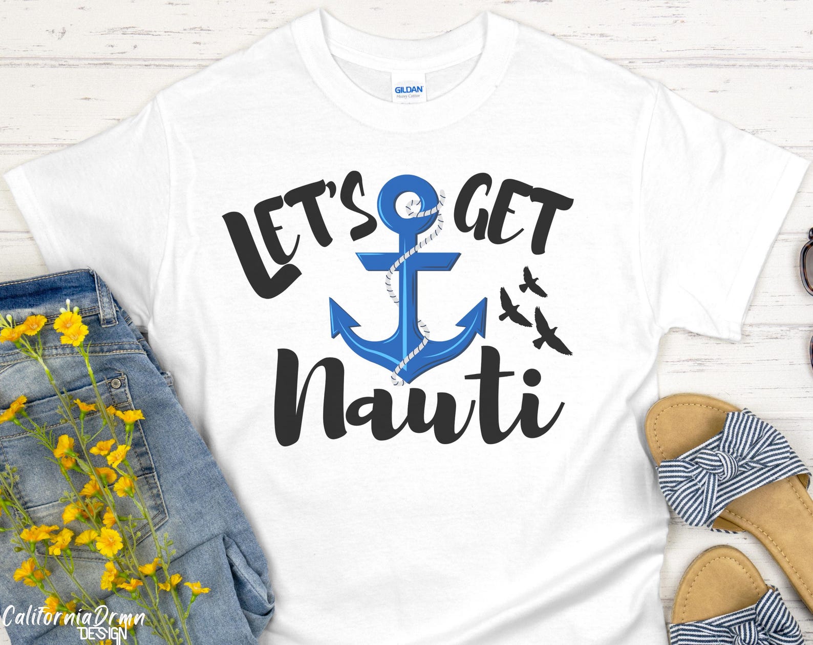 Let’s Get Nauti SVG PNG, Funny Nautical Shirt Design, Anchor Graphic ...