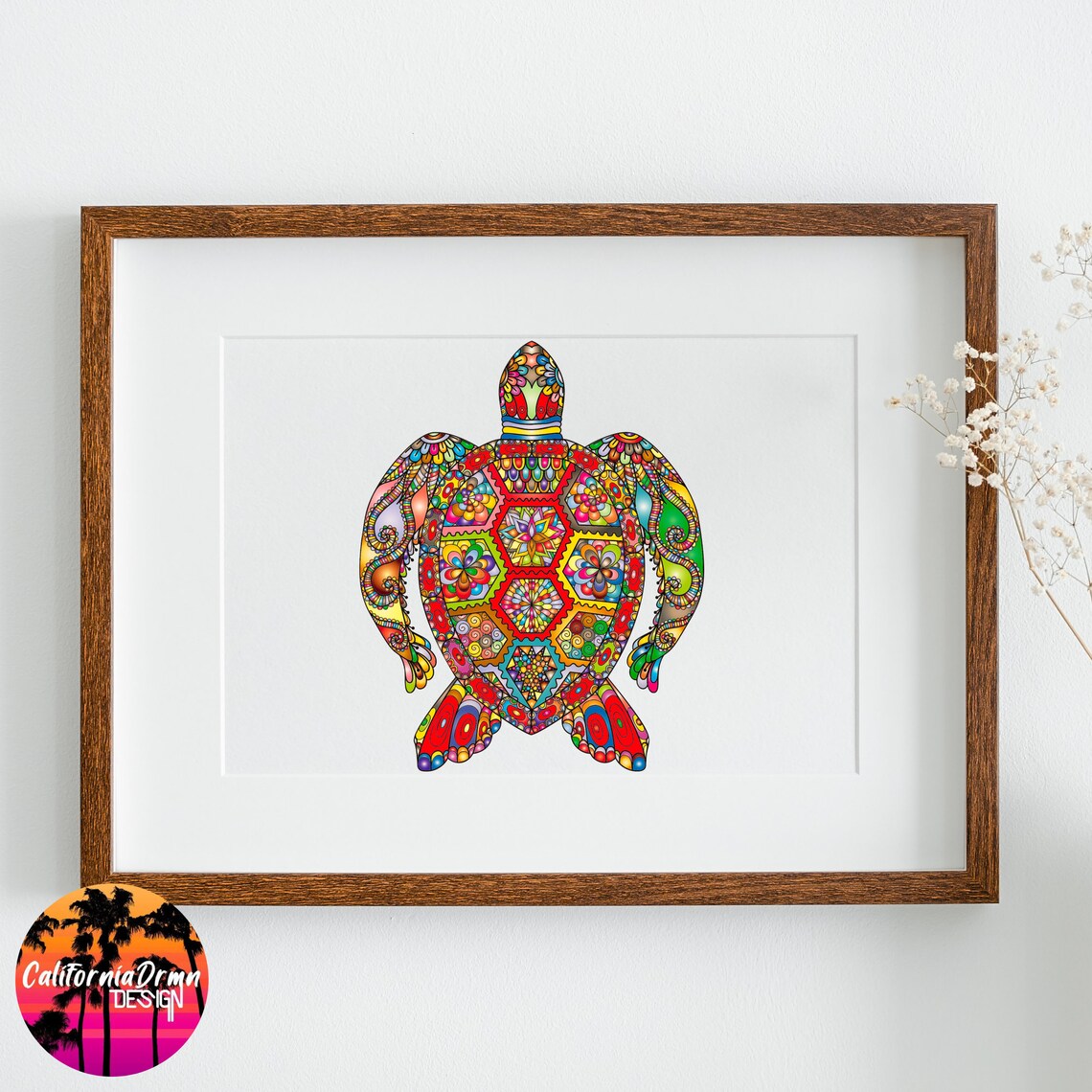 Sea Turtle PNG, Bohemian Turtle Art, Novelty Gift for Her or Him, Sea ...