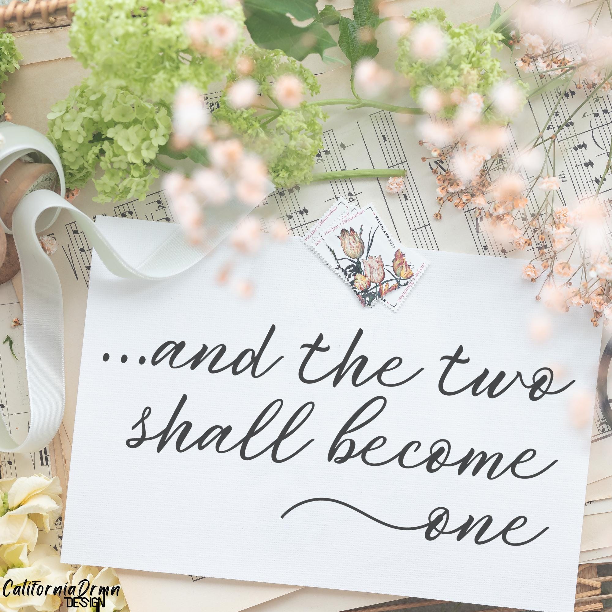 And the Two Shall Become One SVG, Marriage Wedding Ceremony Sign Svg ...