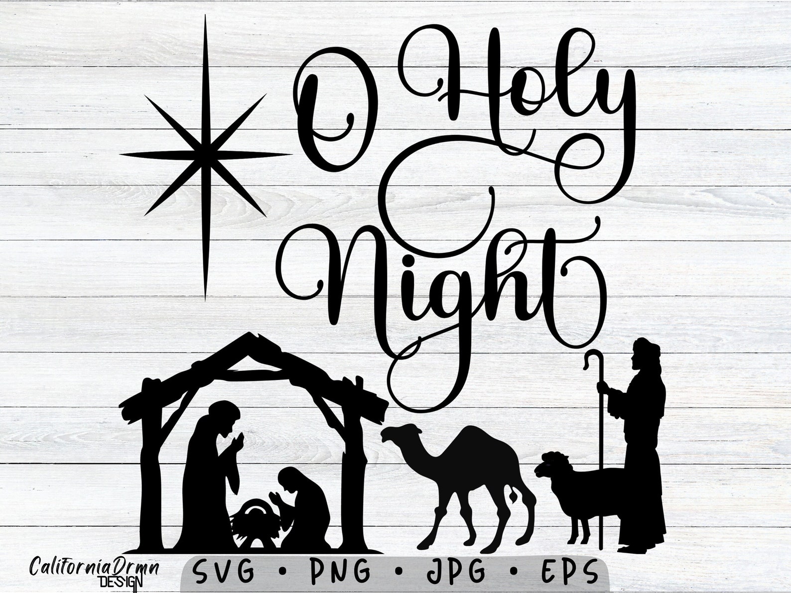 O Holy Night SVG Nativity Scene SVG Christmas Manger Svg - Etsy
