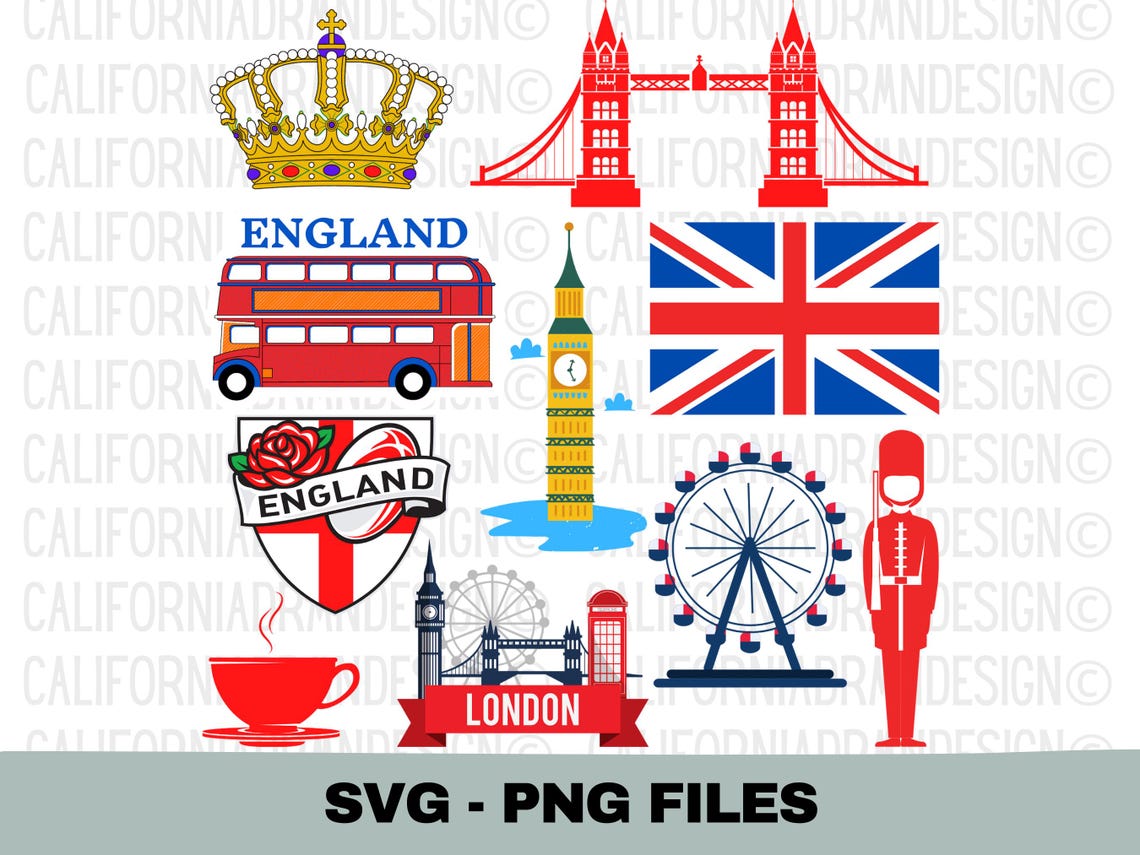 England Clipart, England SVG, England English Travel Europe Vacation ...