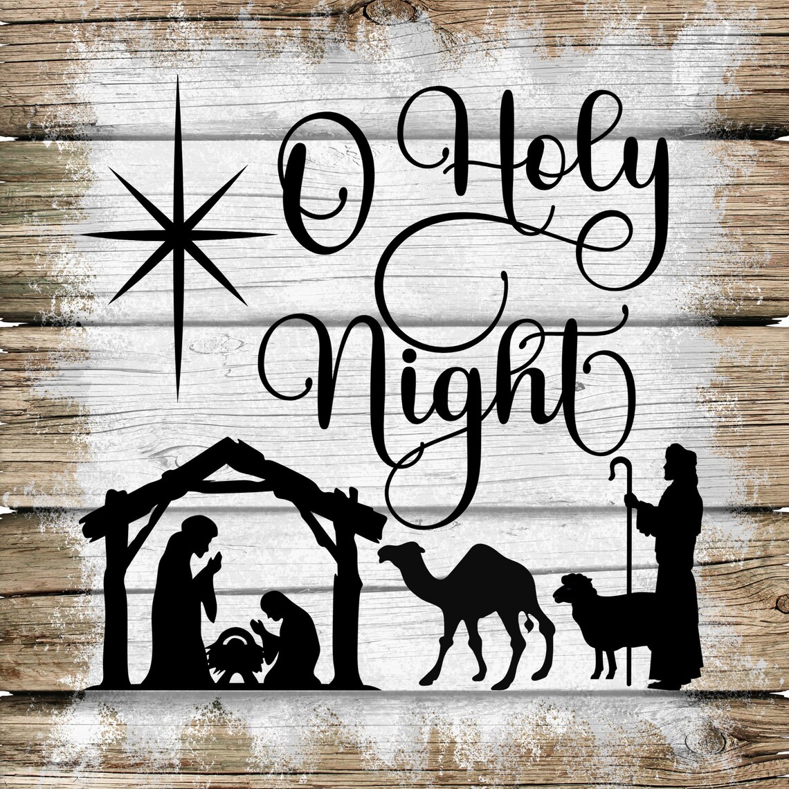 O Holy Night SVG Nativity Scene SVG Christmas Manger Svg - Etsy