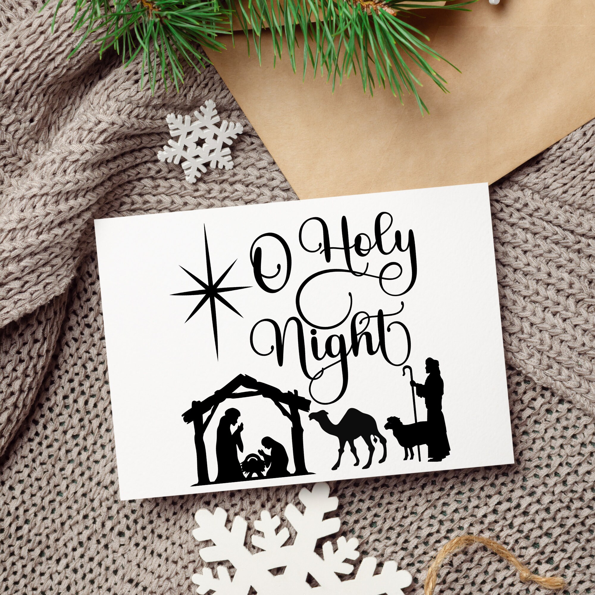 O Holy Night SVG Nativity Scene SVG Christmas Manger Svg - Etsy