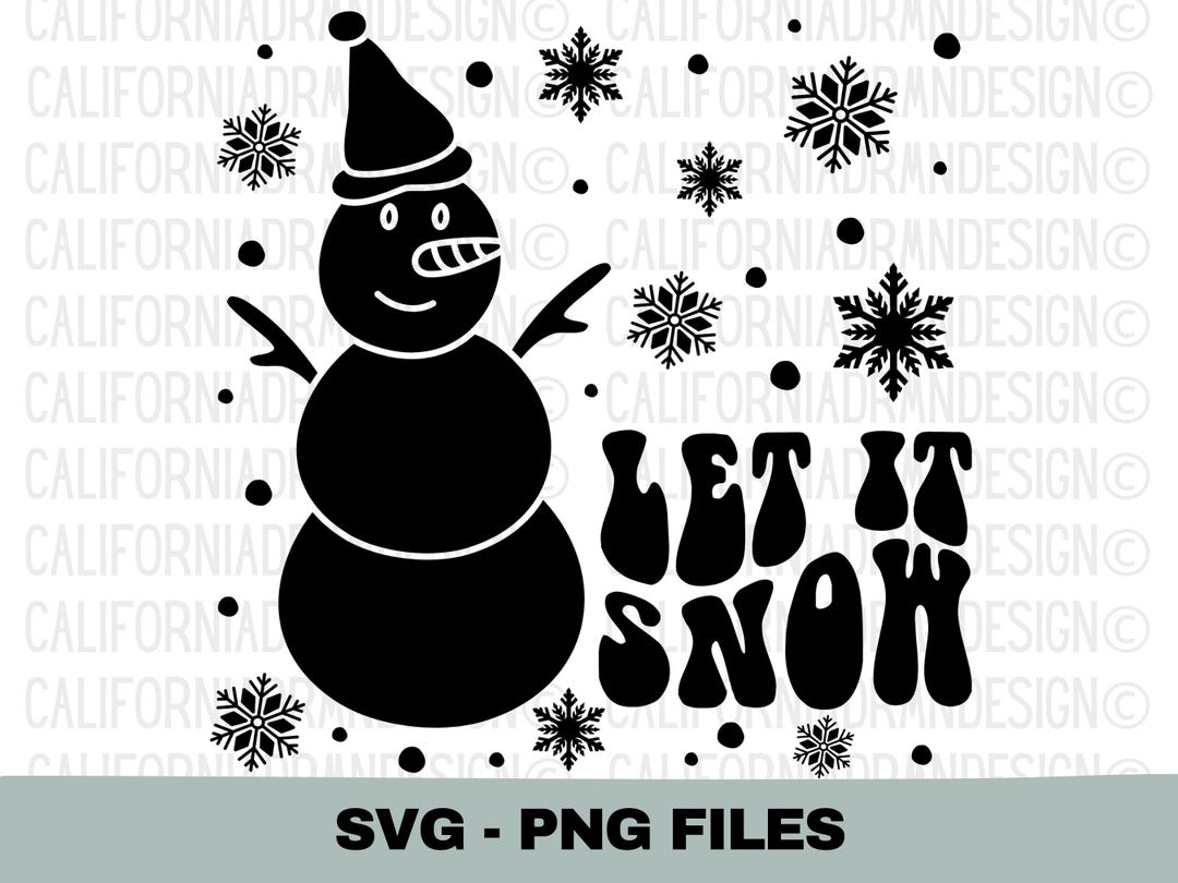 Let It Snow Svg, Snowman Svg, Merry Christmas Svg, Snowman Png ...