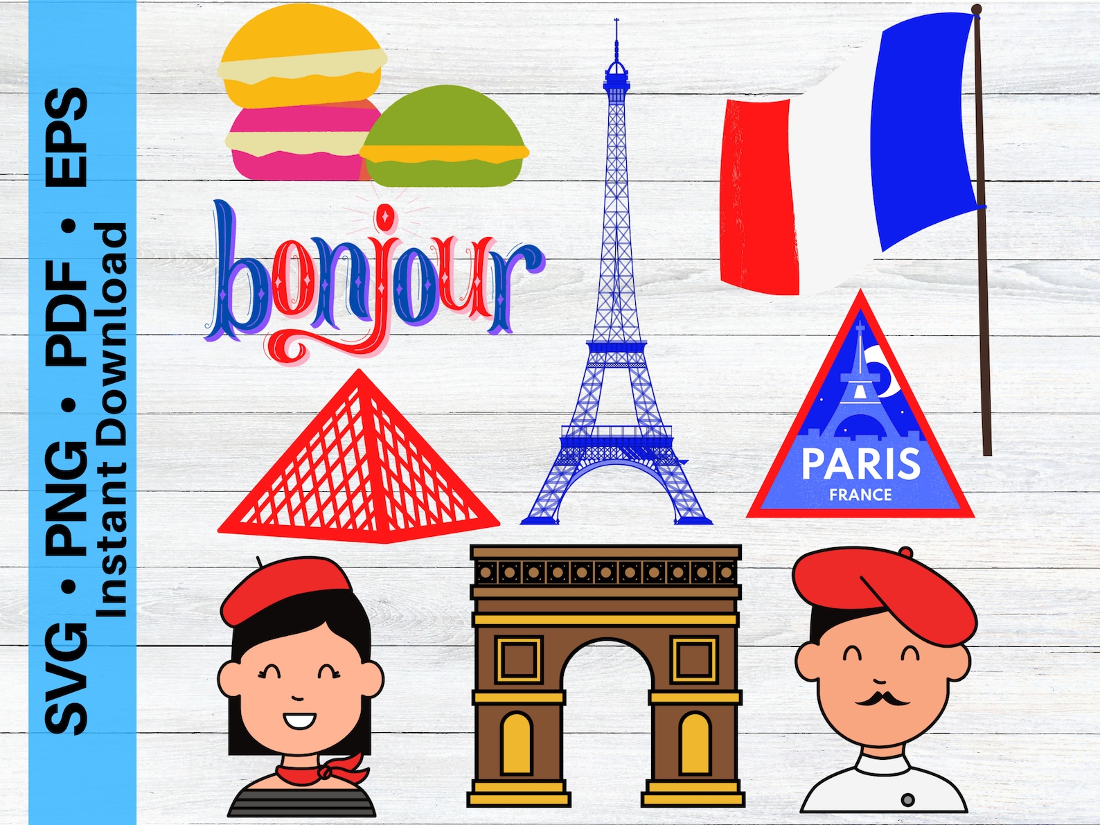 France SVG French Clipart French Stickers French Art Paris - Etsy UK