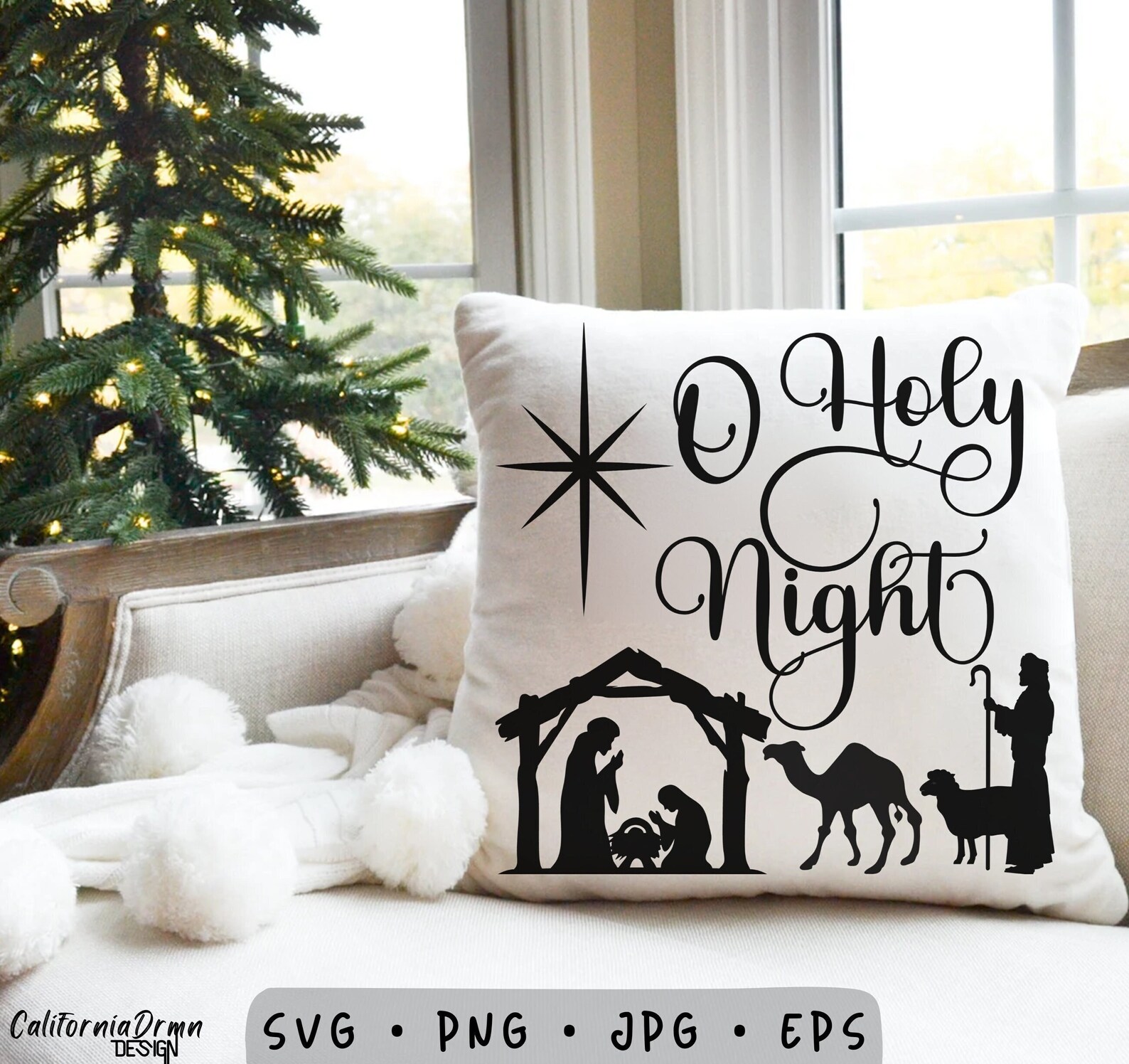 O Holy Night SVG Nativity Scene SVG Christmas Manger Svg - Etsy