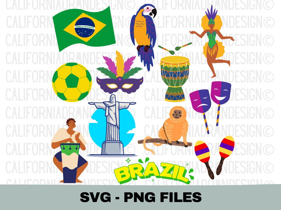 Brazil Clipart, Brazil SVG, Brazil Vacation South America Travel ...