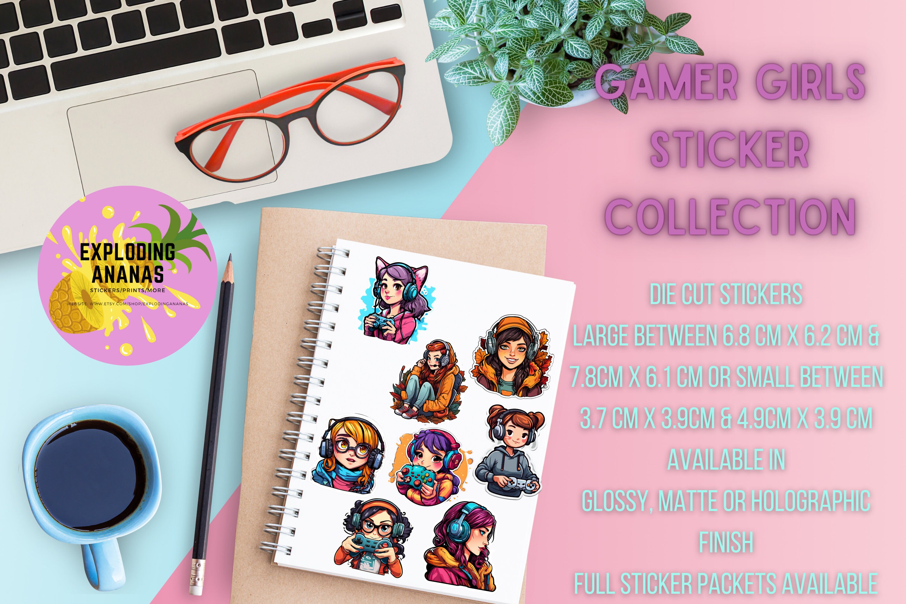 Gamer Girl Sticker Set Gamer Girl Stickers Girly Sticker - Etsy