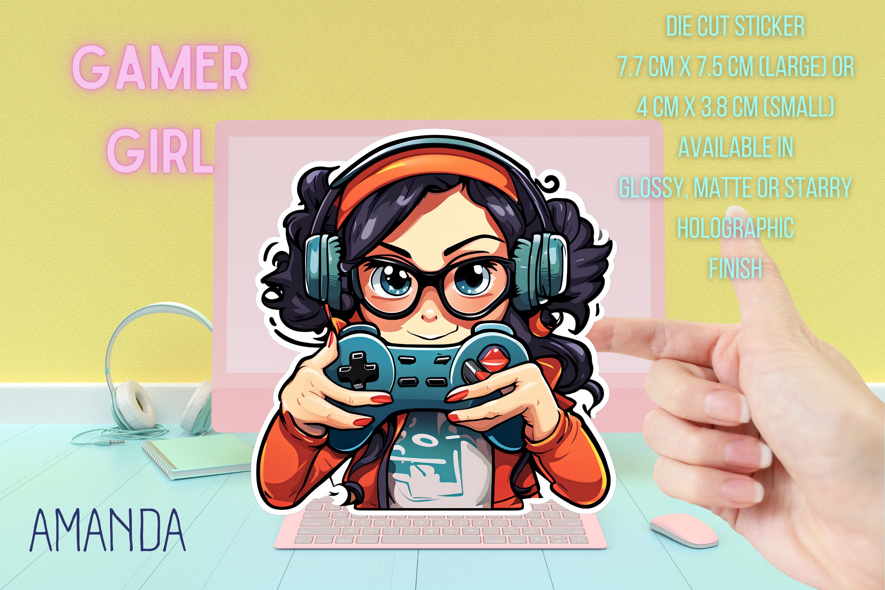 Gamer Girl Sticker Set Gamer Girl Stickers Girly Sticker - Etsy