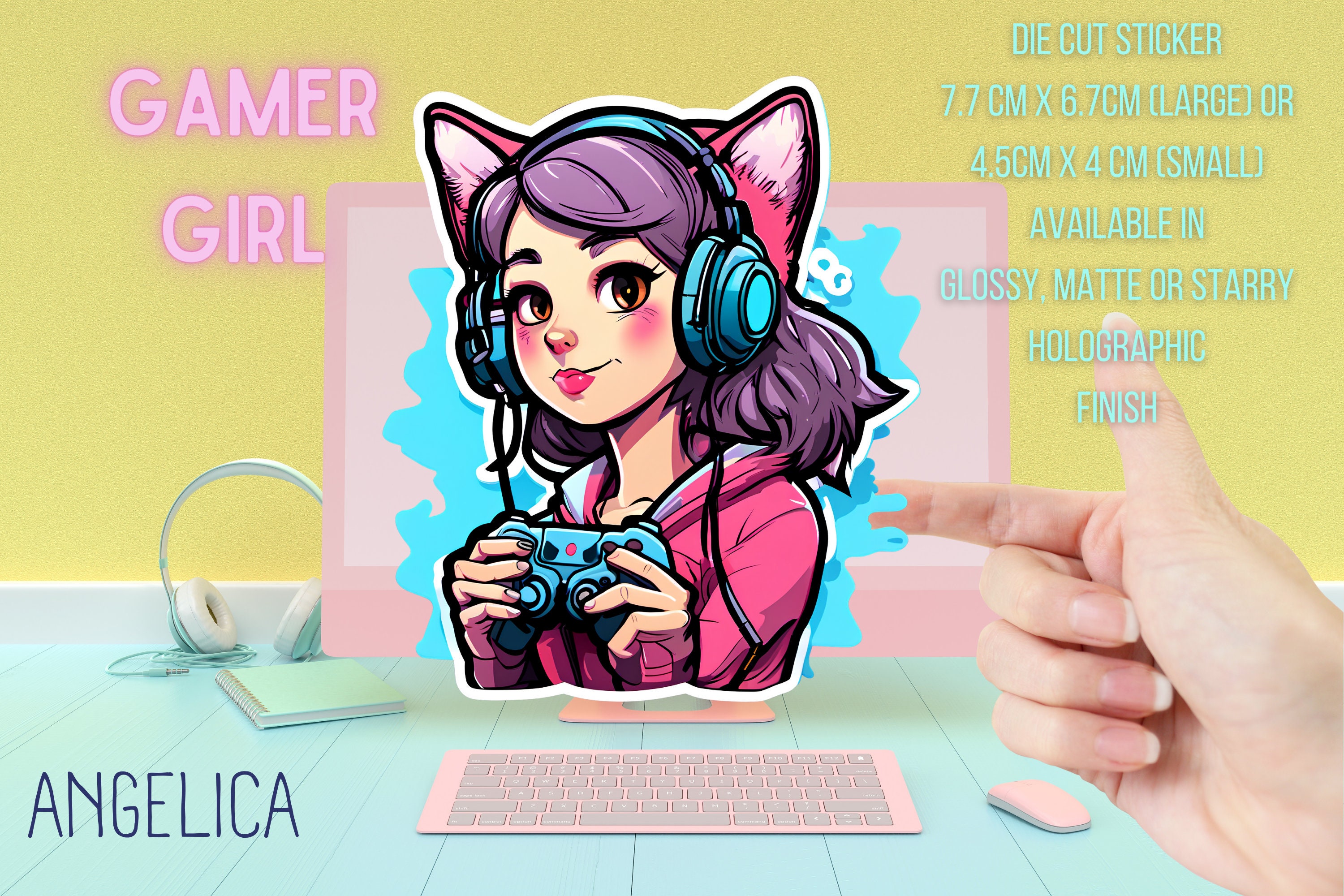 Gamer Girl Sticker Set Gamer Girl Stickers Girly Sticker - Etsy