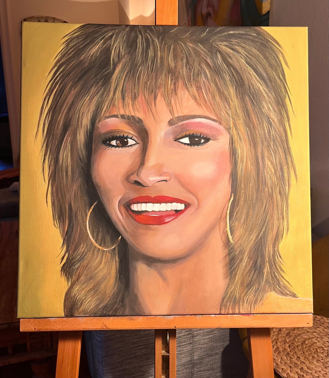 Original Acrylic Painting TINA, Woman, Portrait, Singer - Etsy