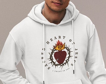 Catholic Sacred Heart Hoodie Men - Etsy
