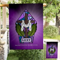 Lent House Banner Garden Flags, Catholic Lenten Banners, Ash Wednesday ...
