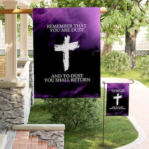 Purple Ash Wednesday Banner Garden Flag, to Dust You Shall Return, Lent ...