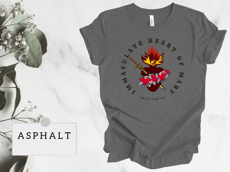 Virgin Mary's Immaculate Heart T-shirt for Women, Catholic Devotion to ...
