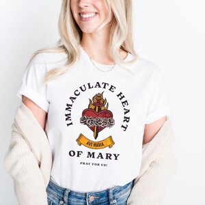 Immaculate Heart of Mary Vintage Style Shirt Catholic Shirt for Women ...