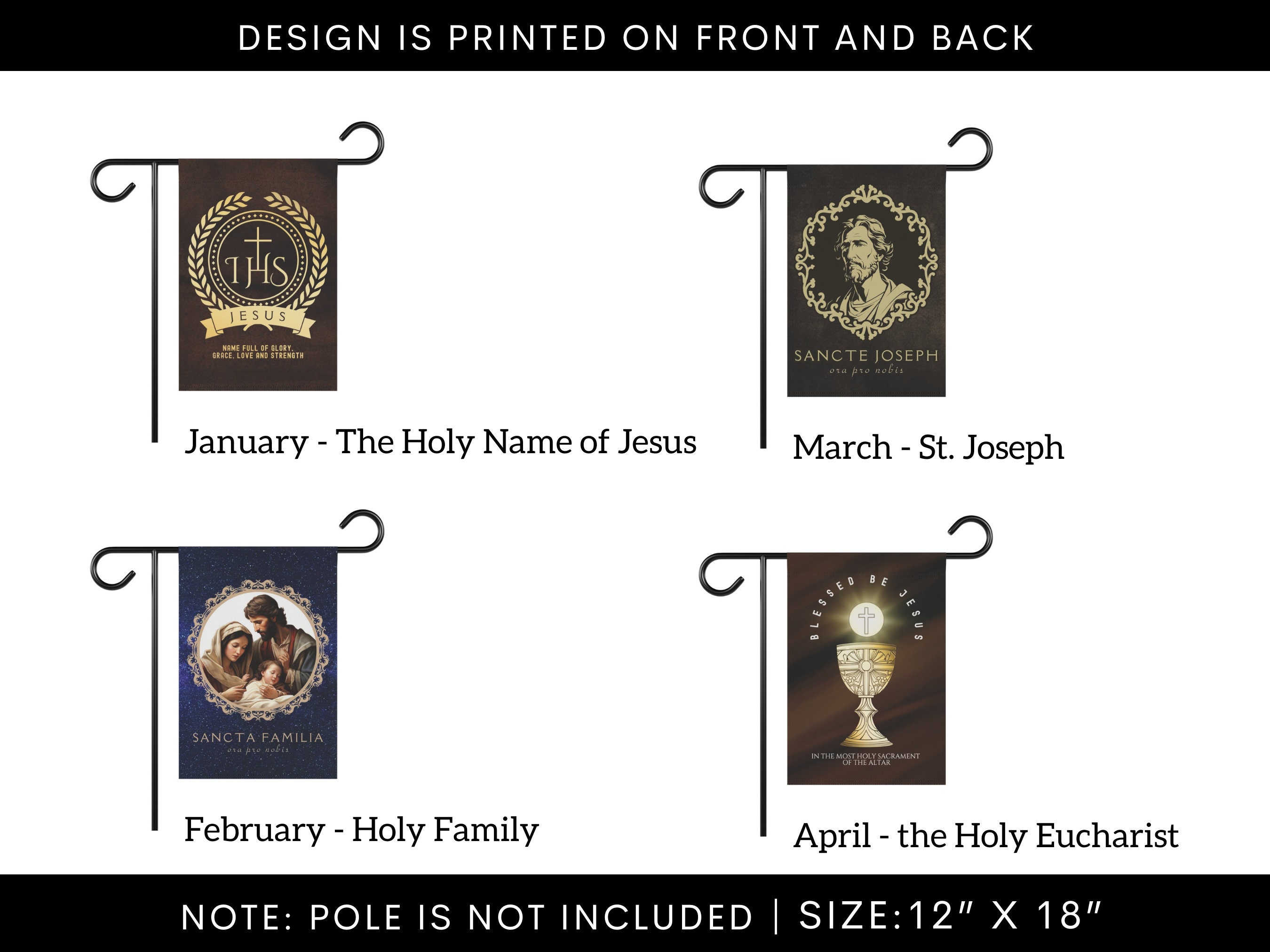 Catholic Devotional Flags / Banner, Complete Year, January - December ...