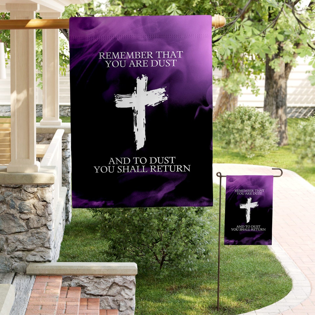 Purple Ash Wednesday Banner Garden Flag, to Dust You Shall Return, Lent ...